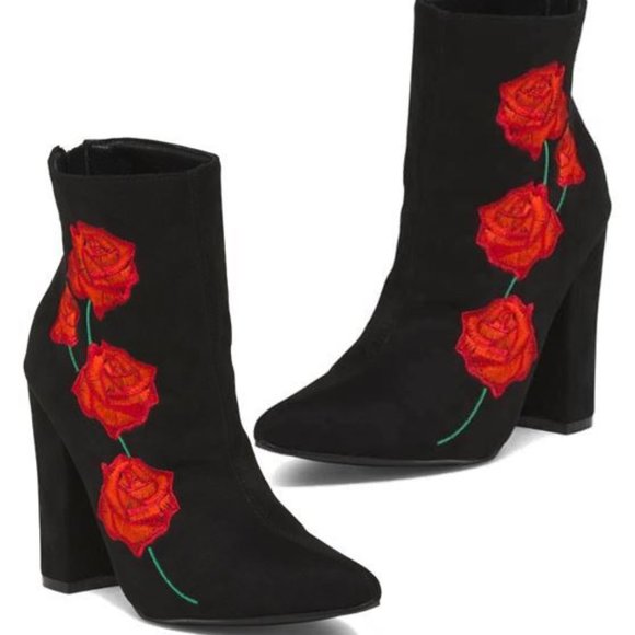Cape Robbin | Shoes | Cape Robbin Womens Red Rose Floral Embroidered ...